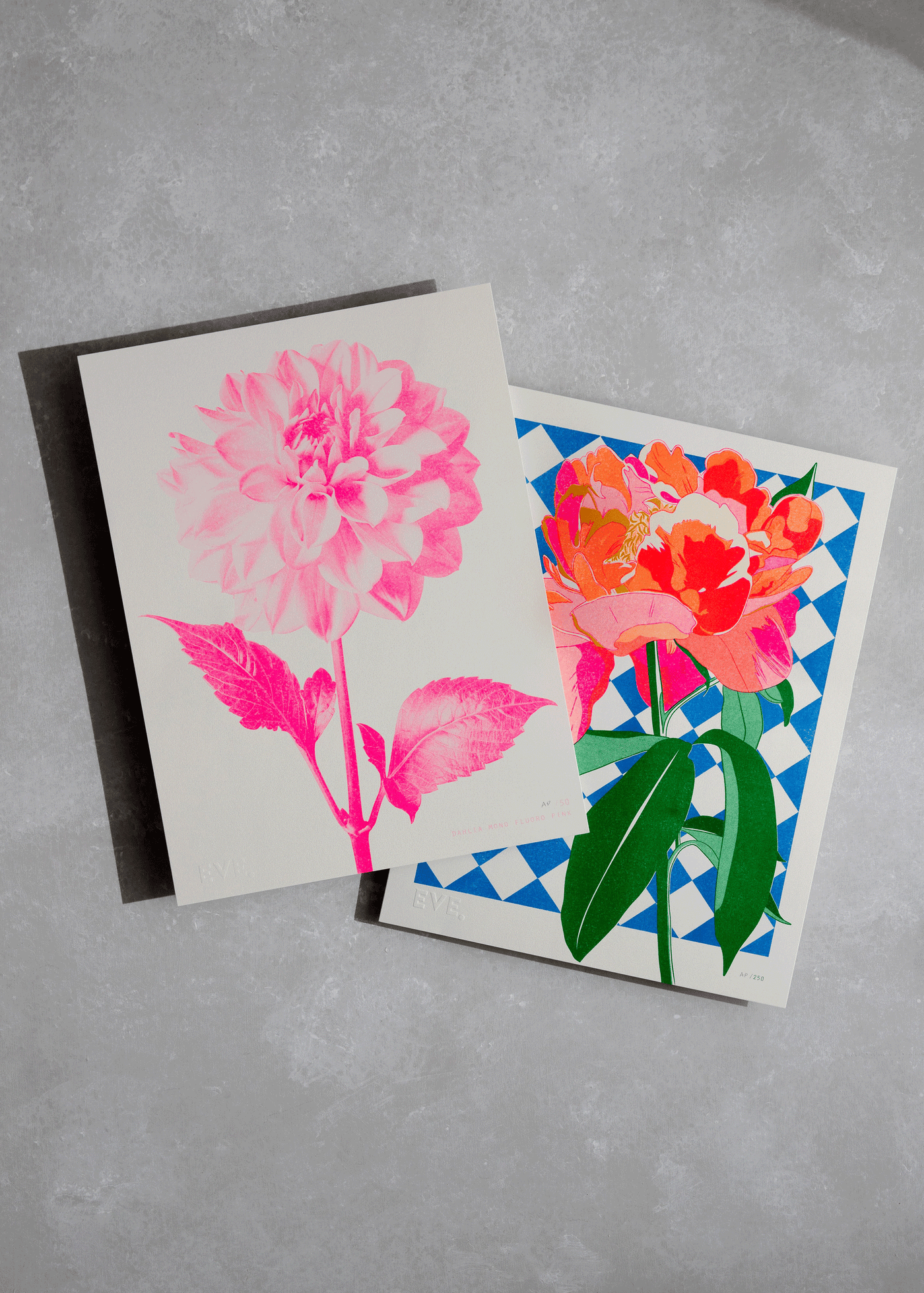 Dahlia Mono Fluoro Pink Risograph Print